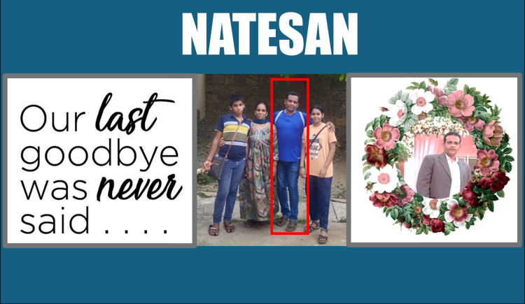 Our Last Goodbye Was Never Said ! Natesan's Memorial Fundraiser - Ketto
