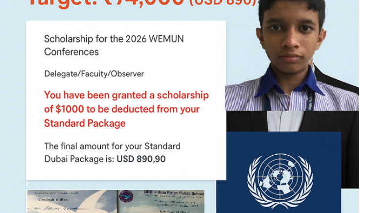 Help Me Represent My Country In WEMUN Emirates 2026 In Dubai - Ketto