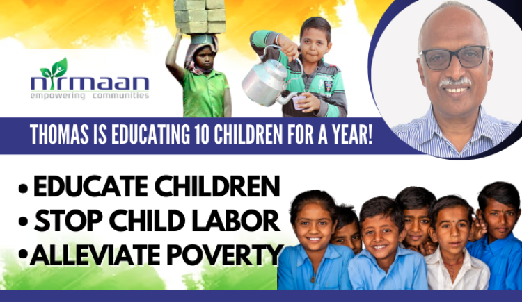 Thomas Vengal Is Educating 10 Children For A Year! - Ketto