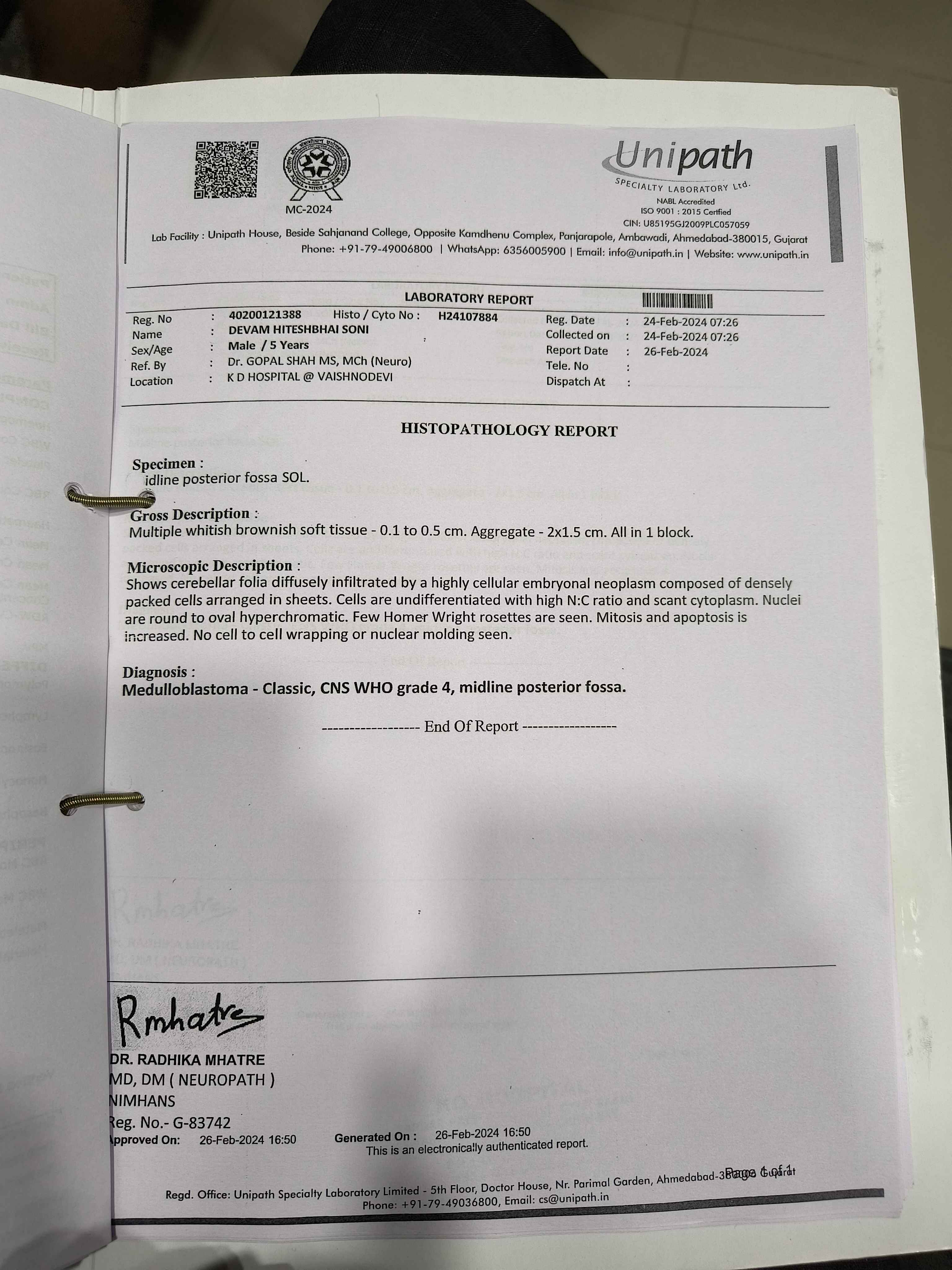 Help Devam My 5 Year Old Son Overcome Medulloblastoma CNS Grade 4 - Ketto