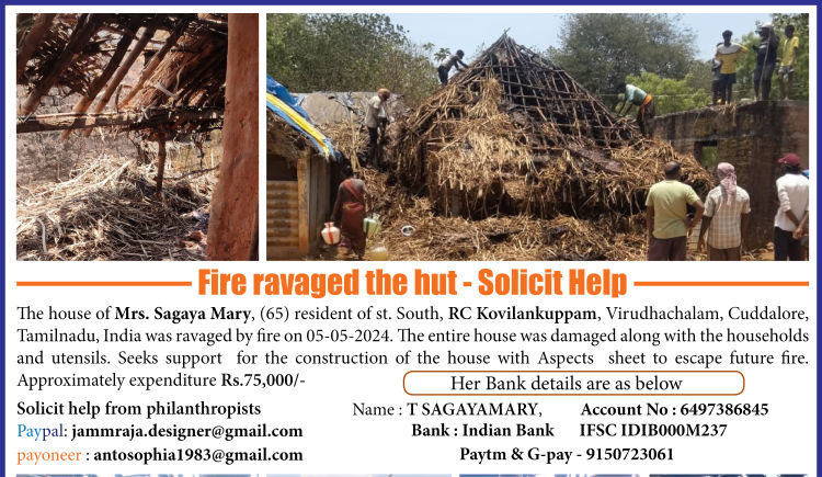 Fire Ravaged The Hut - Solicit Help - Ketto