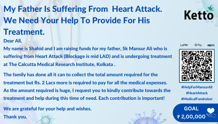 Urgent Medical Fundraiser Help Save My Father From A Heart Attack Ketto